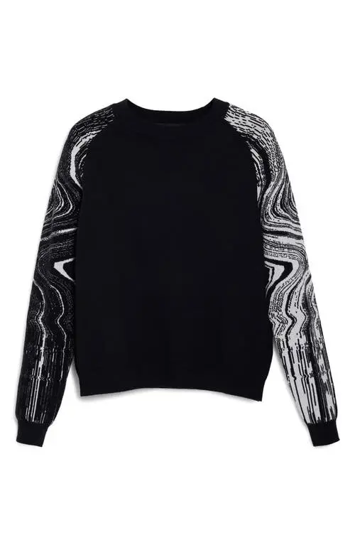 Desigual Swirl Raglan Sleeve Crewneck Pullover
