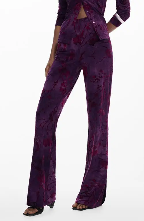 Desigual Floral Burnout Flare Pants