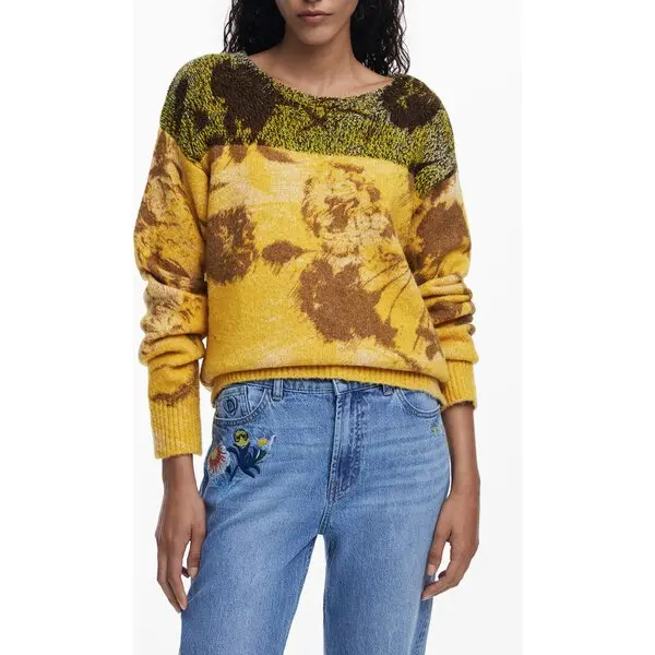 Desigual Floral Pattern Crewneck Sweater
