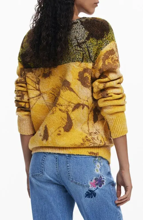 Desigual Floral Pattern Crewneck Sweater