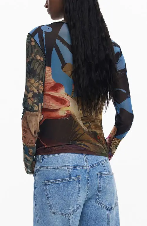 Desigual Long Sleeve Crop T-shirt