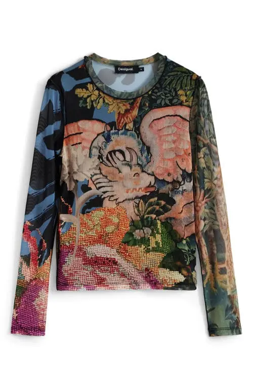 Desigual Long Sleeve Crop T-shirt
