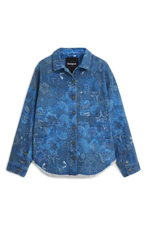 Desigual Floral Print Denim Jacket