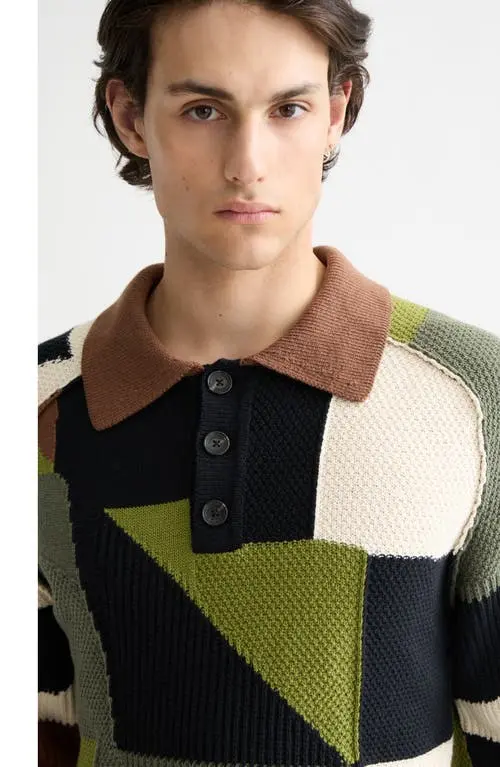 Scotch & Soda Patchwork Polo Sweater