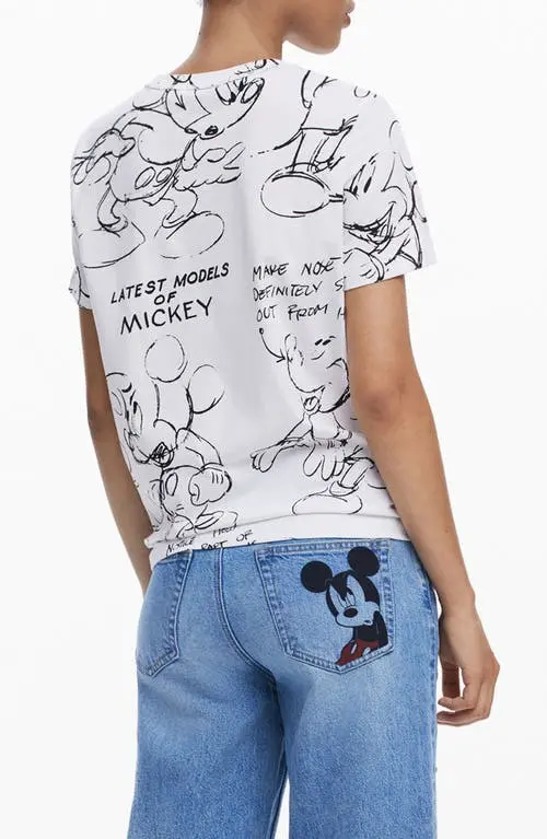 Desigual Mickey Mouse Graphic T-shirt - White