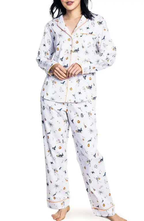 PETITE PLUME Trick Or Treat Cotton Pajamas - White
