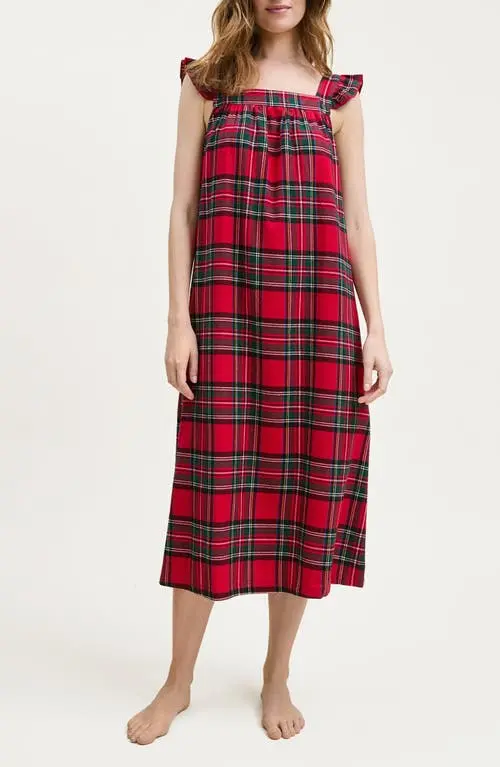PETITE PLUME Imperial Tartan Nightgown - Red