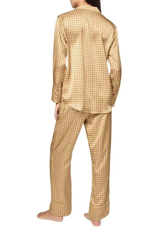 PETITE PLUME Dot Print Silk Pajamas