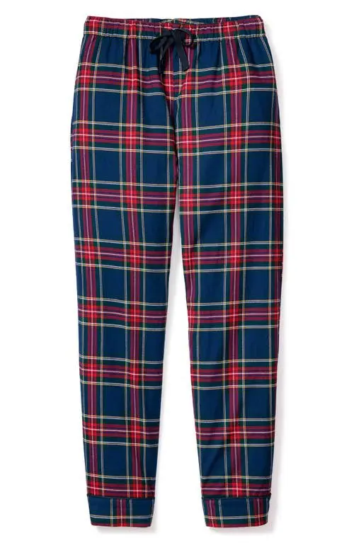 PETITE PLUME Windsor Tartan Cotton Pajama Pants - Navy