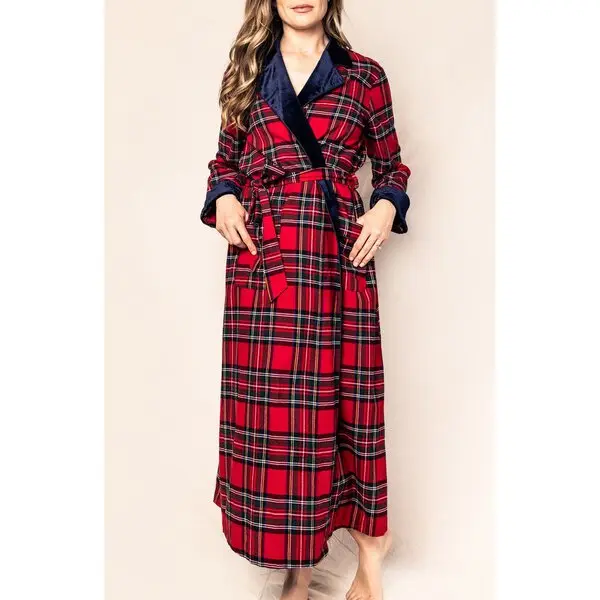 PETITE PLUME Imperial Tartan Robe - Red