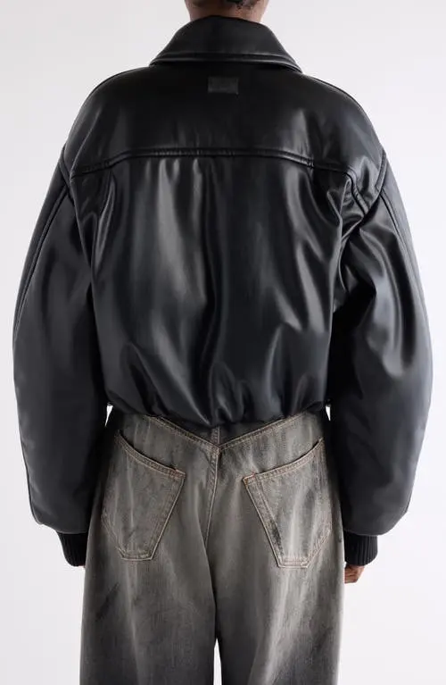Acne Studios Onnea Faux Leather Bomber Jacket - Black