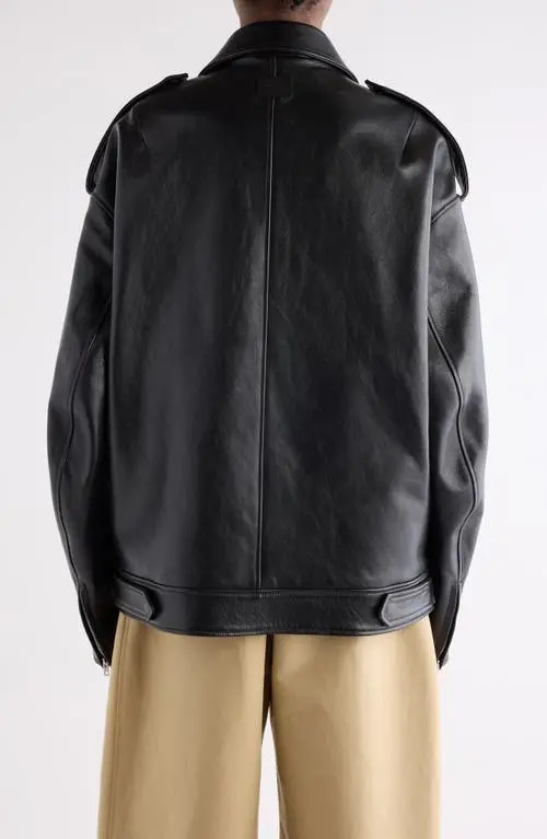 Acne Studios Linaga Oversized Leather Moto Jacket