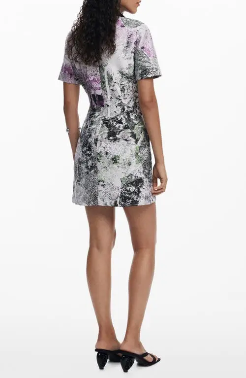 Desigual Mixed Print Zip Front Dress