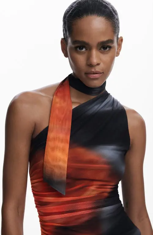 Desigual Tie-neck One-shoulder Top