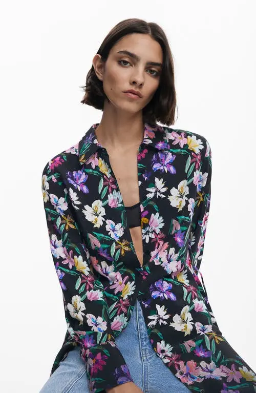 Desigual Belted Long Sleeve Midi Shirtdress