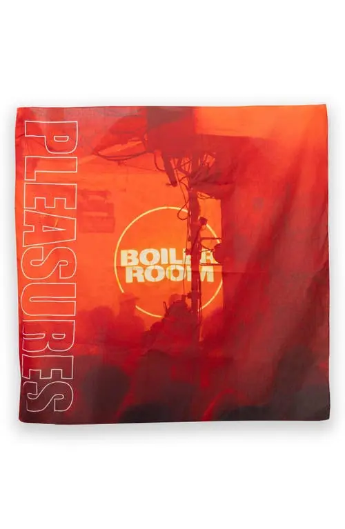 PLEASURES X Boiler Room Bandana Scarf - Red Multi