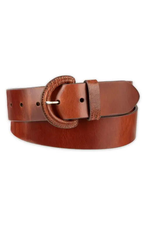 Cole Haan Covered Buckle Suede Belt - Tan