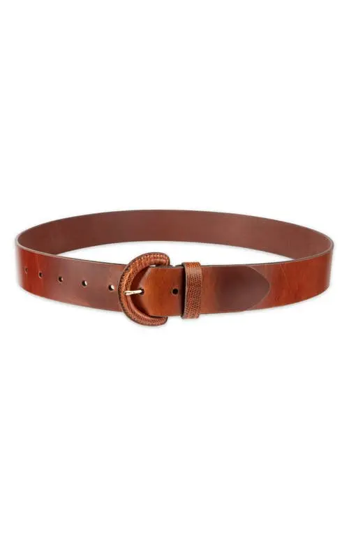 Cole Haan Covered Buckle Suede Belt - Tan