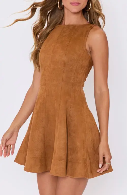 VICI Maeve Faux Suede Fit & Flare Minidress