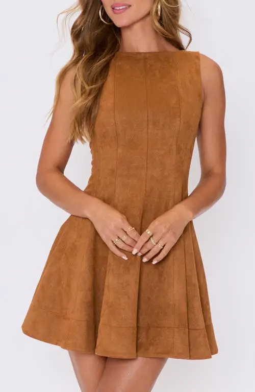 VICI Maeve Faux Suede Fit & Flare Minidress