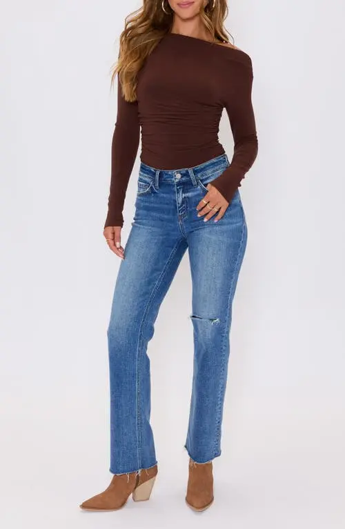 VICI Off-the-shoulder Long Sleeve Jersey Top