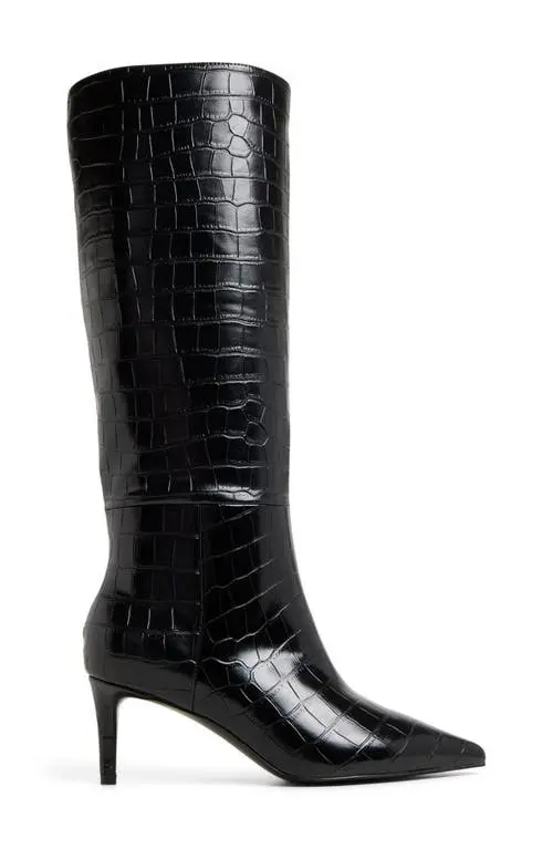 Aldo Heathher Knee High Boots - Open Black