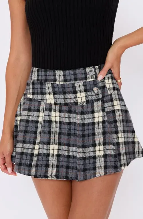 VICI Veda Pleated Plaid Mini Skirt