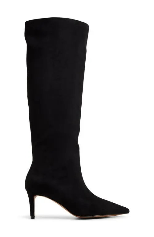 Aldo Pointed Toe Knee High Boots - Black