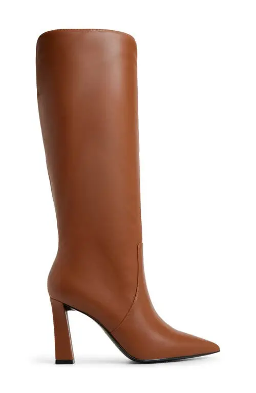 Aldo Pointed Toe Knee High Boots - Camel