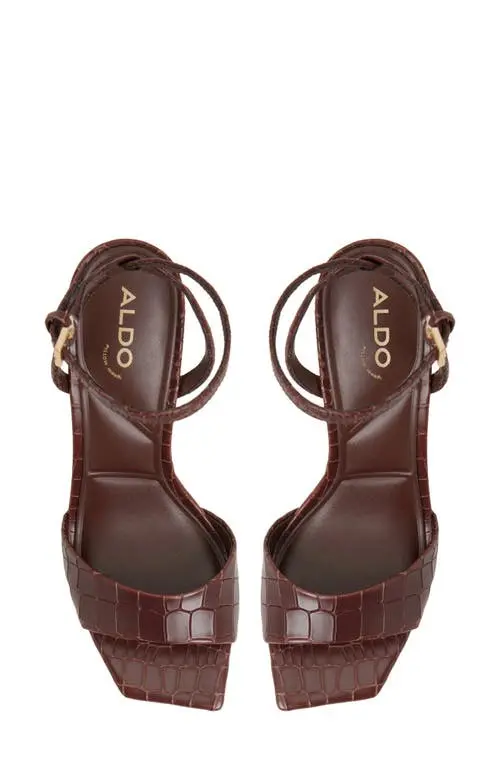 Aldo Harmonious Ankle Strap Sandal - Dark Brown