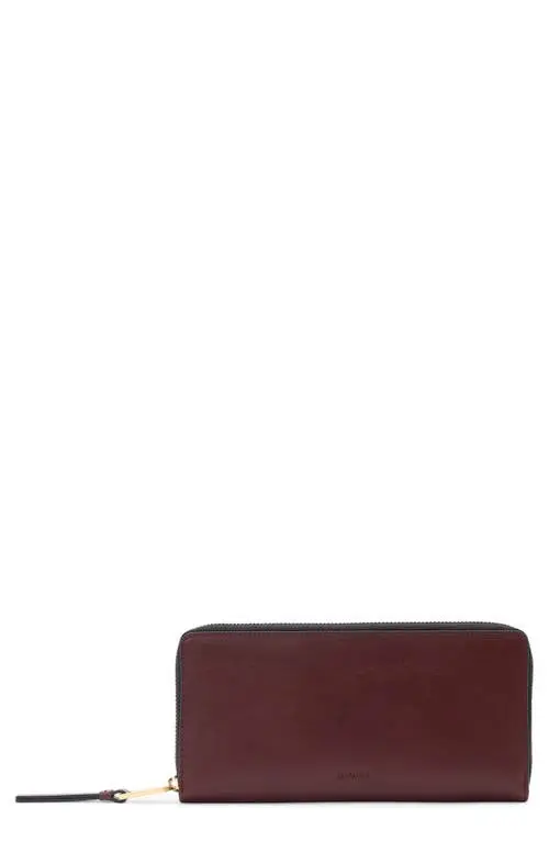 ALLSAINTS Leather Travel Wallet - Dark Red