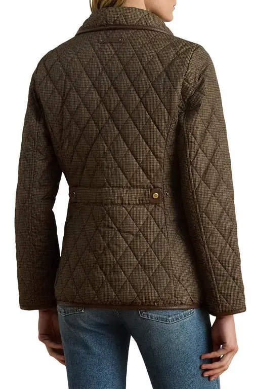 Ralph Lauren Quilted Button-front Jacket - Brown Mini Check