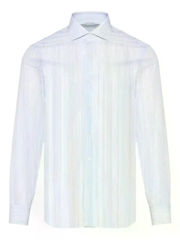 BARBA NAPOLI Striped Button-down Shirt - Blue