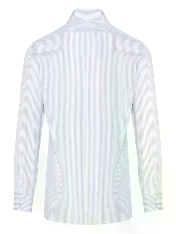 BARBA NAPOLI Striped Button-down Shirt - Blue