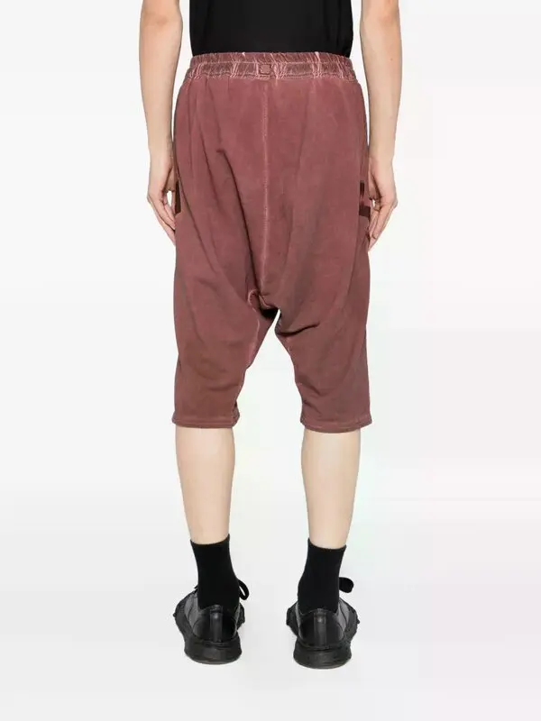 69 Elasticated-waistband Drop-crotch Shorts - Red