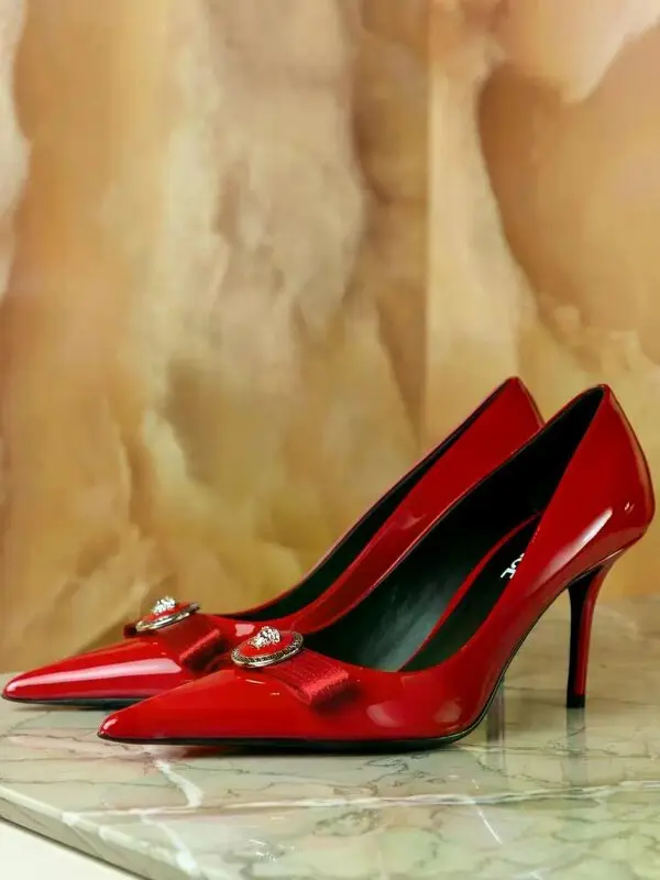 Versace 90mm Bow-embellished Pointed-toe Pumps