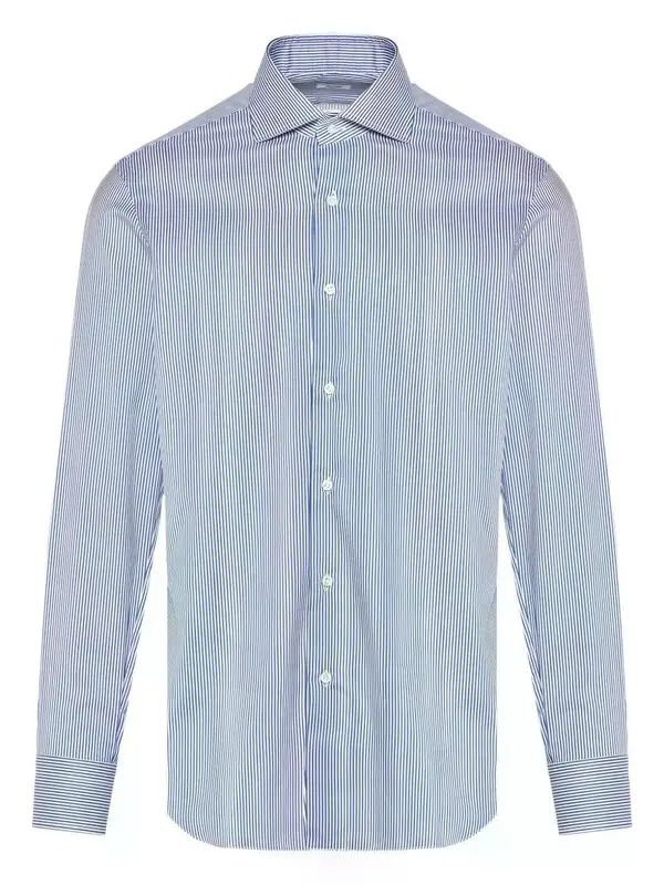 BARBA NAPOLI Pinstripe Shirt - Blue