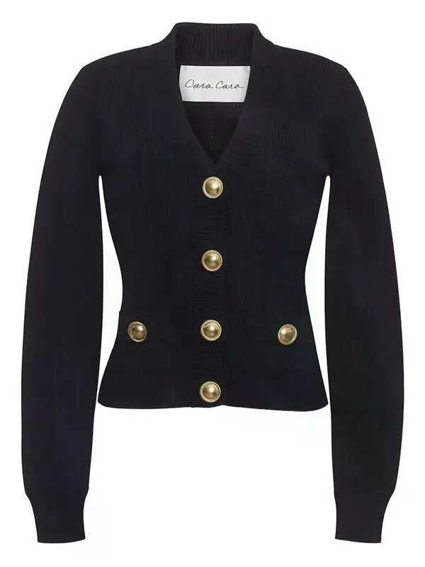 Cara Cara Lavira Ribbed Cardigan - Black