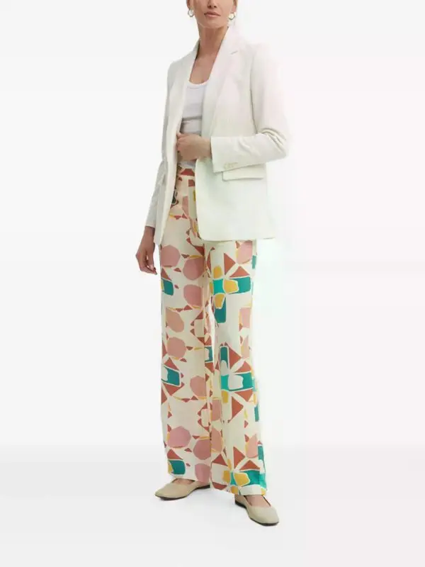 Ba&sh Geometric-print Straight Trousers