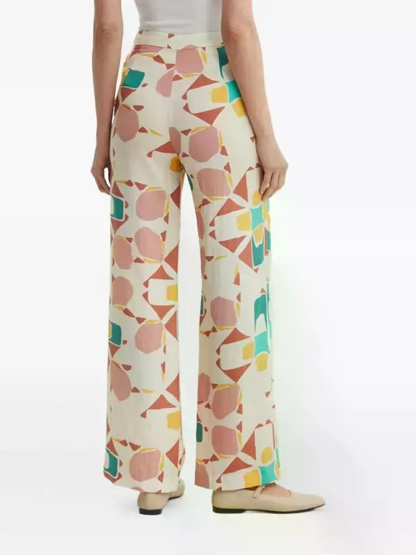 Ba&sh Geometric-print Straight Trousers