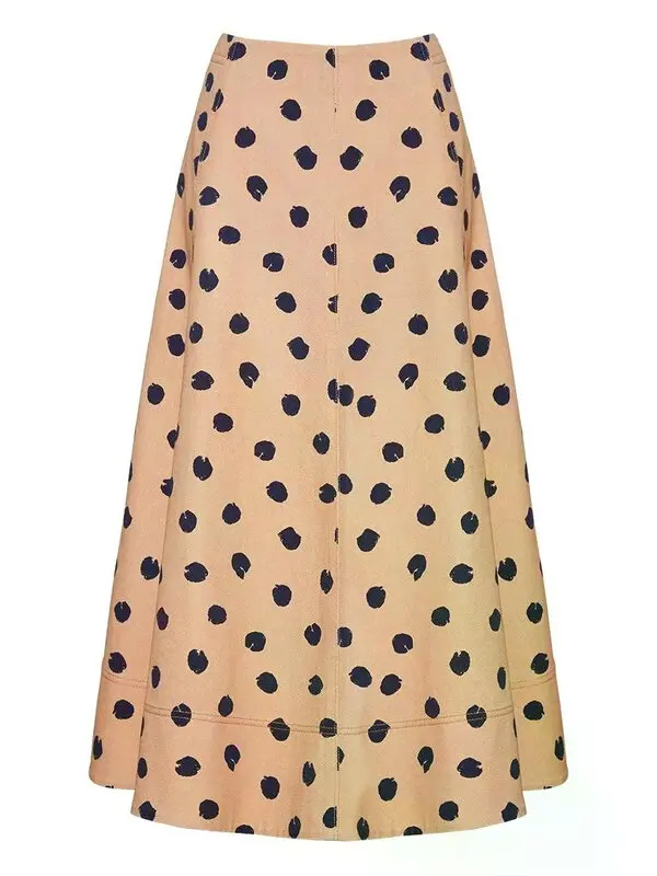 Cara Cara Aisha Polka Dot-print Midi Skirt
