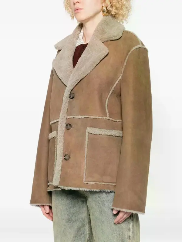 Kristensen Du Nord Shearling-trimmed Buttoned Jacket