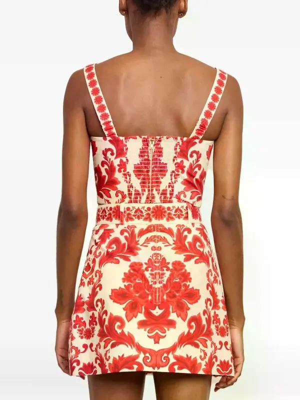 Cara Cara Helena Floral-print Smocked Top - Red