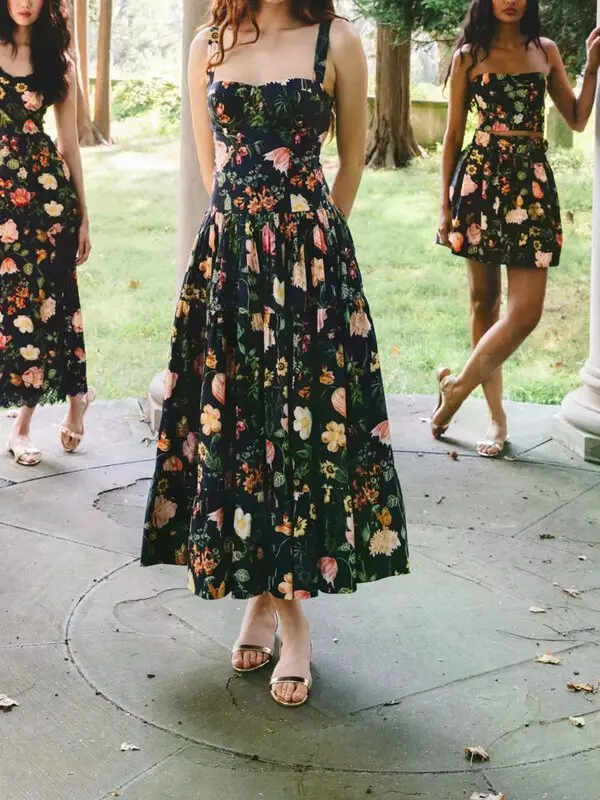cara cara santiago midi dress Cara Cara Santiago Floral Poplin Midi Dress
