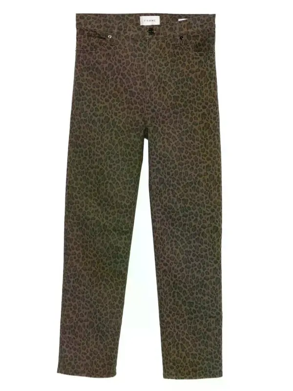 FRAME Leopard Print Straight Leg Jeans