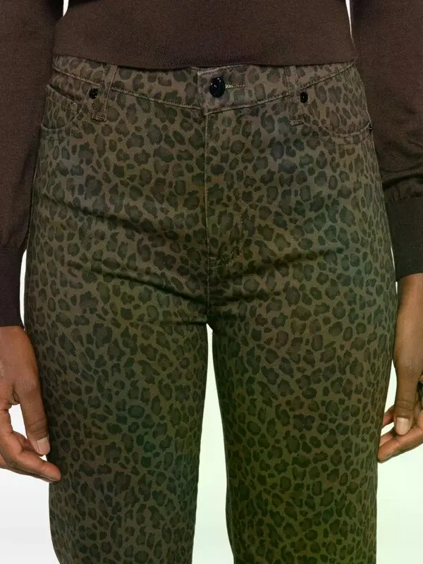 FRAME Leopard Print Straight Leg Jeans