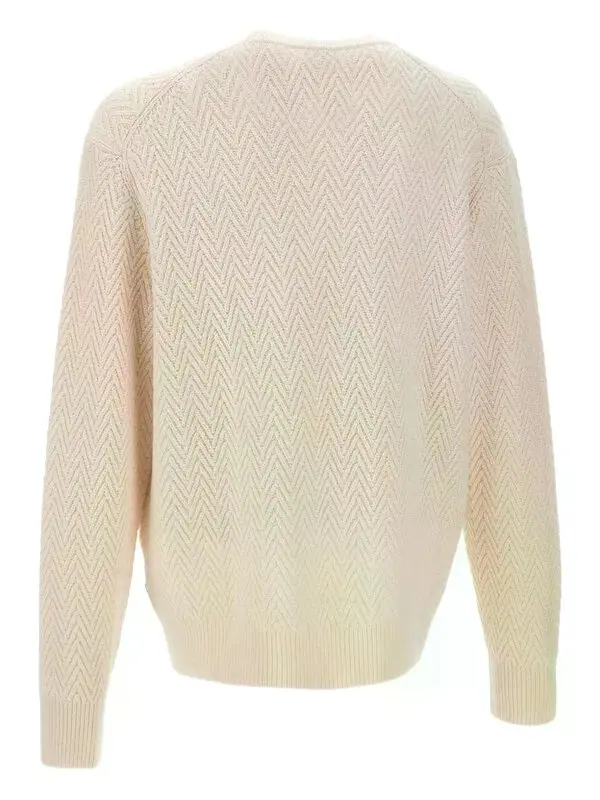 BOSS Herringbone Knit Crew-neck Sweater