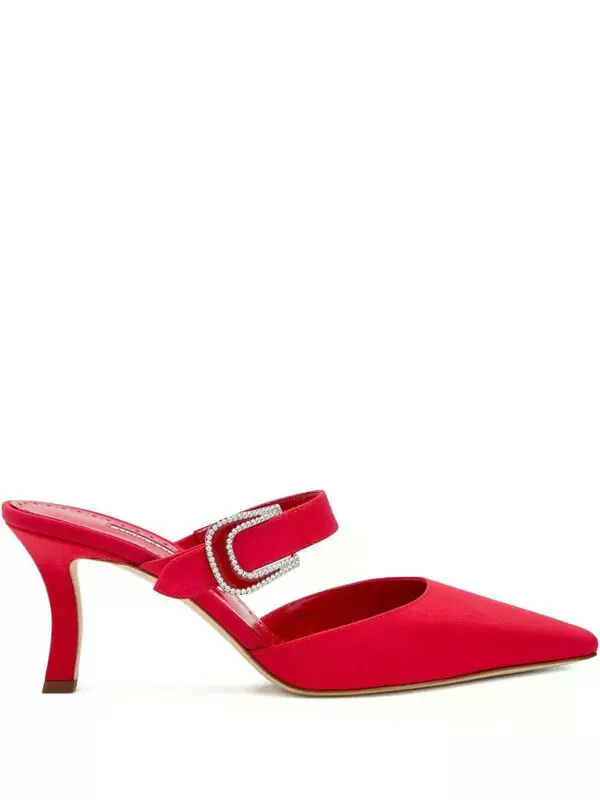 Manolo Blahnik 70mm Jabita Mules - Red