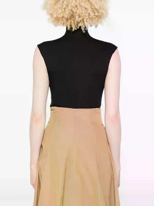 Wardrobe.NYC High-neck Sleeveless Bodysuit - Black