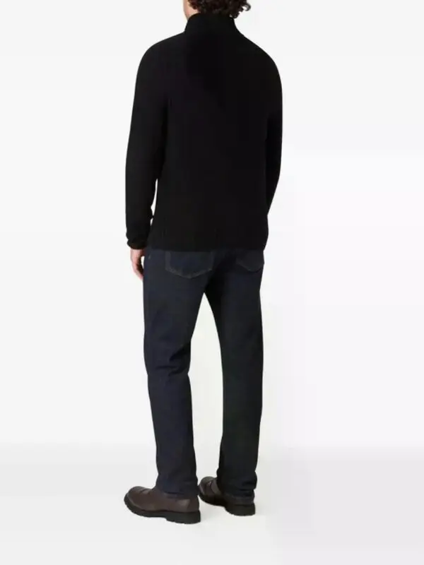 Belstaff Ribbed-knit Half-zip Sweater - Black